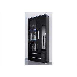 Vitrine H&Ouml;LTKEMEYER, B:70cm H:170cm T:34cm, schwarz, Wohnzimmer, Schr&auml;nke, "Line", H&ouml;he 170 cm