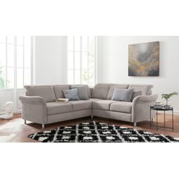 Sit & More Ecksofa SIT & MORE, B:249cm H:83cm T:229cm, grau, Wohnzimmer, Sofas, "Darwin L-Form", inklusive Federkern, wahlweise mit Kopfteilverstellung,