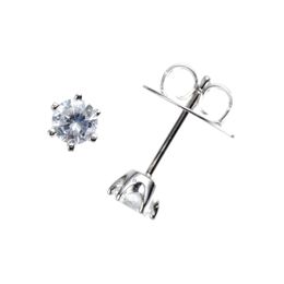 Damen Paar Ohrstecker "mit Zirkonia, Silber 925", ca. &Oslash; 6mm, Silber 925 (Sterlingsilber), silber, Giorgio Martello MILANO, Silber 925