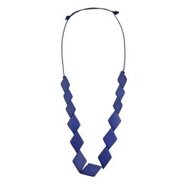 Damen Lange Kette "Raute", blau, Basic, Collezione Alessandro, Holz, Halsketten, verschieden große Rauten