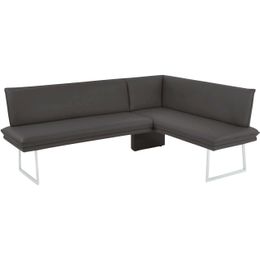 K+w Komfort & Wohnen Eckbank, H:86cm T:60cm, braun, K+W KOMFORT & WOHNEN, Esszimmer, Sitzbänke, mit Sattlernaht und schmaler Kufe, langer Schenkel rechts oder links