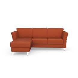 Sit & More Ecksofa SIT & MORE, B:248cm H:87cm T:162cm, orange, Wohnzimmer, Sofas, "Visby L-Form", wahlweise mit Bettfunktion und Bettkasten, frei im Raum