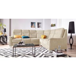 Sit & More Ecksofa SIT & MORE, B:265cm H:104cm T:215cm, beige, Kunstleder SOFTLUX;Luxus-Microfaser (90% Polyester, 10% Polyamid);Flachgewebe (100% Polyester),