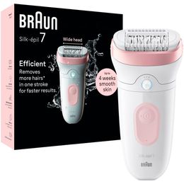 Braun Damen Epilierer "Silk-épil 7 7-000", rosa, Epilierer, Massagerollenaufsatz, Wet&Dry