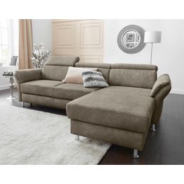 Sit & More Ecksofa SIT & MORE, B:259cm H:97cm T:172cm, grau, Flachgewebe (90% Polyester, 10% Polyamid);Luxus-Microfaser (100% Polyester);Struktur (100%