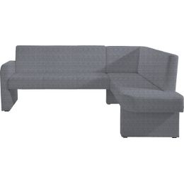 Eckbank Home Affaire, B:210cm H:89cm T:160cm, grau, Holzwerkstoff, Massivholz, Polyester, Küche, Sitzbänke, "Umag", Sitz und Rücken gepolstert,