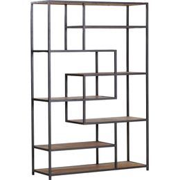 Standregal GUTMANN FACTORY, B:120cm H:180cm T:40cm, braun, Massivholz, Wohnzimmer, Regale, Unregelm&auml;&szlig;igkeit in Verarbeitung machen das M&ouml;belst&uuml;ck zu