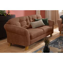 3-Sitzer Home Affaire, B:192cm H:89cm T:90cm, braun, Struktur weich ( 97% Polyester, 3% Baumwolle);Luxus-Microfaser ALTARA NUBUCK (100%