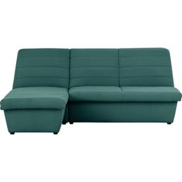 Ecksofa, B:214cm H:92cm T:168cm, blau, LOOKS by Wolfgang Joop, 100% Polyester, Wohnzimmer, Sofas, "LOOKS VIII L-Form", Quersteppung, ohne Armlehnen,