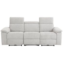 3-Sitzer Home Affaire, B:211cm T:99cm, grau, Webstoff (95% Polyester/5% Nylon), Sofas, "Binado", mit manueller oder elektrischer Relaxfunktion mit