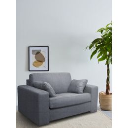 Sessel Home Affaire, B:140cm H:86cm T:95cm, grau, 100% Polyester, Wohnzimmer, Sessel, "Roma Matratzenh&ouml;he 140cm", Dauerschlaffunktion, mit