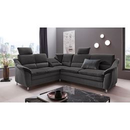 Ecksofa Places of Style, B:249cm H:90cm T:209cm, grau, Luxus-Microfaser Lederoptik (100% Polyester);Luxus-Microfaser (100%
