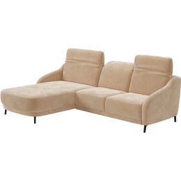 Sit & More Ecksofa SIT & MORE, B:271cm H:93cm T:191cm, braun, 100% Polyester, Wohnzimmer, Sofas, "Blues L-Form", wahlweise mit Klapptisch und USB