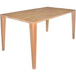 Esstisch Sit, B:160cm H:78cm T:90cm, beige, Sungkaiholz massiv, Garten, Tische, mit sichtbarer Maserung