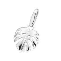 Damen Charm Blume "Monstera-Blatt, Silber 925", silber, Giorgio Martello MILANO, Silber 925 (Sterlingsilber), Charms