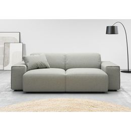 2,5-Sitzer Andas, B:214cm H:71cm T:101cm, silber, 96% Polyester, 4% Polyacryl, Sofas, "Glimminge auch in Breitcord, Feincord + Easy care-Bezug",