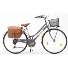 Cityrad "Citybike 605 Lady", 46cm, 28 Zoll (71,12cm), grau, VENICE - I LOVE ITALY, Fahrräder, für Damen, Kettenschaltung