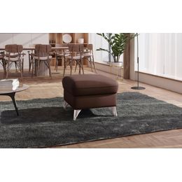 Sit & More Polsterhocker SIT & MORE, B:63cm H:48cm T:74cm, braun, 100% Polyester, Hocker, "Astoria", Passend zur "Astoria"-Serie