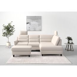 Sit & More Ecksofa SIT & MORE, B:251cm H:90cm T:187cm, grau, Wohnzimmer, Sofas, "Farö L-Form", inklusive Federkern, wahlweise mit Bettfunktion und Bettkasten