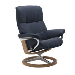 Relaxsessel stressless, B:79cm H:102cm T:44cm, blau, Leder BATICK: BATICK ist ein leicht korrigiertes, durchgefärbtes und genarbtes Möbelleder, bei