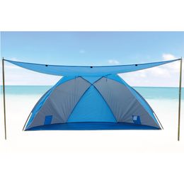 EXPLORER Strandmuschel "Strandmuschel mit Sonnendach", B/H/L: 120cm x 120cm x 270cm, blau, Zelte