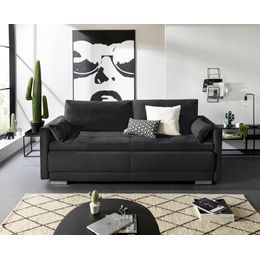 Schlafsofa Inosign, B:218cm H:97cm T:96cm, schwarz, Microfaser PRIMABELLE (100% Polyester);Struktur fein (100% Polyester);Samtoptik (100% Polyester),