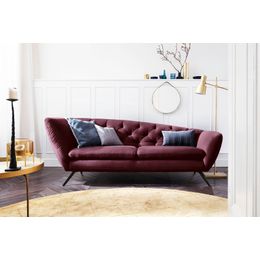 Recamiere LEONIQUE, B:223cm H:84cm T:95cm, rot, Samtoptik (100 Polyester), Sofas, "Beatrice", Recamiere links oder rechts, passend zur