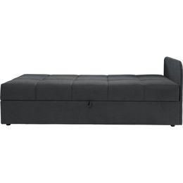 Schlafsofa Alina, B:205cm H:73cm T:91cm, grau, Chenille EQE (100% Polyester), Kinderzimmer, Sofas, "Marla", inkl. Stauraum, Armlehne wahlweise links