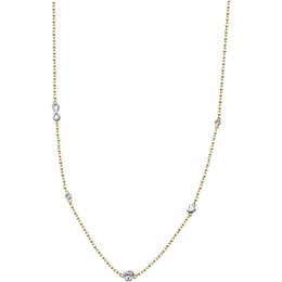 Firetti Damen Kette mit Anhänger "Schmuck Geschenk Silber 925 Halsschmuck Bicolor Solitär Herz Infinity", Silber 925 (Sterlingsilber), L: 45 B: