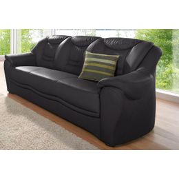 Sit & More 3-Sitzer SIT & MORE, B:198cm H:94cm T:95cm, schwarz, Luxus-Microfaser ALTARA NUBUCK (100% Polyester);SOFTLUX-Kunstleder;NaturLEDER (echtes