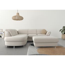 Sit & More Ecksofa SIT & MORE, B:250cm H:78cm T:212cm, beige, Webstoff (100% Polyester);Struktur weich (90% Polyester, 10% Polyamid);Luxus-Micofaser Euphoria