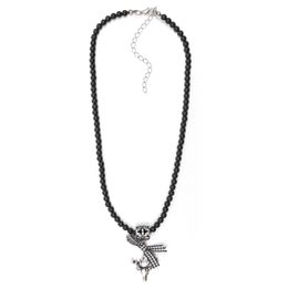 Allg&auml;u Rebell ALLG&Auml;U REBELL Damen Collier "Hirsch", schwarz, Basic, Metall, Halsketten, mit Hirschkopfanh&auml;nger und Schleife