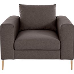 Loungesessel OTTO products, B:105cm H:83cm T:103cm, braun, Struktur fein: aus recycleten PET-Flaschen (100% PES), Wohnzimmer, Sessel, "Finnja", mit