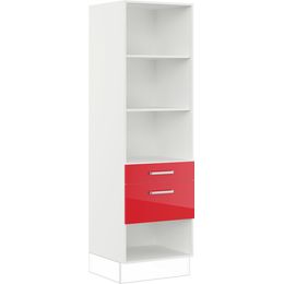 Seitenschrank IMPULS K&Uuml;CHEN, B:60cm H:190,7cm T:57,9cm, rot, Holzwerkstoff, K&uuml;che, Schr&auml;nke, ""Turin", Breite/H&ouml;he: 60/190,7 cm, mit Soft-Close",