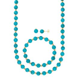 Lady Damen Collier-Set, N-Groesse, blau, Halsketten