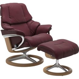 Relaxsessel stressless, B:92cm H:100cm T:80cm, rot, Leder BATICK: BATICK ist ein leicht korrigiertes, durchgefärbtes und genarbtes Möbelleder, bei
