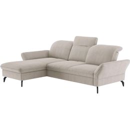 Sit & More Ecksofa SIT & MORE, B:267cm H:88cm T:200cm, beige, 90% Polyester, 10% Polyamid, Wohnzimmer, Sofas, "Leandro L-Form", Wahlweise mit Bett-, Kopfteil -