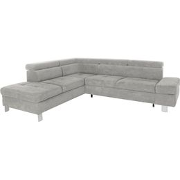 Ecksofa, B:272cm H:98cm T:232cm, grau, exxpo - SOFA FASHION, Luxus-Kunstleder;Webstoff (100% Polyester);Webvelours (100% Polyester), Wohnzimmer,