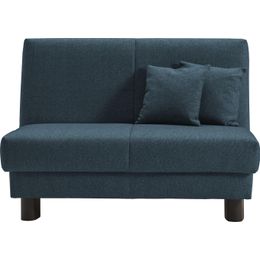 ell+ell Schlafsofa ELL + ELL, B:125cm T:100cm, blau, Wohnzimmer, Sofas, "Enny", Liegefläche Breite 120 oder 140 cm, Liegehöhe 40 cm, Füße schwarz