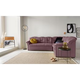 Ecksofa DOMO collection, B:242cm H:84cm T:190cm, lila, Struktur ( 90% Polyester, 10% Polyacryl);Microfaser PRIMABELLE (100% Polyester);Kunstleder
