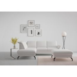 Sit & More Ecksofa SIT & MORE, B:250cm H:84cm T:207cm, silber, Wohnzimmer, Sofas, "Fashion L-Form", wahlweise mit Kopfteilverstellung und Vorziehsitz, motorisch