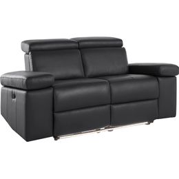 2-Sitzer Home Affaire, B:172cm H:98cm T:99cm, schwarz, Kunstleder, Sofas, "Kilado", mit Relaxfunktion, verstellbarer Armlehne, Kopfteilverstellung