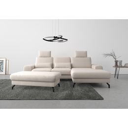 Sit & More Ecksofa SIT & MORE, B:283cm H:88cm T:175cm, grau, Wohnzimmer, Sofas, "Cinturo L-Form", inklusive Sitztiefenverstellung und Federkern, Sitzhöhe 45 cm