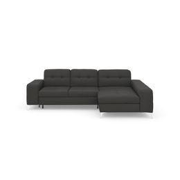 Sit & More Ecksofa SIT & MORE, B:286cm H:92cm T:176cm, grau, Wohnzimmer, Sofas, "Baviene L-Form", inklusive Sitztiefenverstellung und Federkern, wahlweise