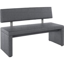 Sitzbank Home Affaire, B:140cm H:90cm T:53cm, grau, Holzwerkstoff, Massivholz, Esszimmer, Sitzbänke, "Charissa", mit Lehne, Breite 140, 160 oder 180