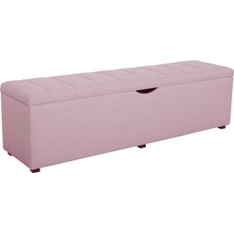 Hockerbank Places of Style, B:160cm H:42cm T:40cm, rosa, Struktur fein (100% Polyester) für Bett Classico, Piazza, Premium und Vega;Struktur (100%