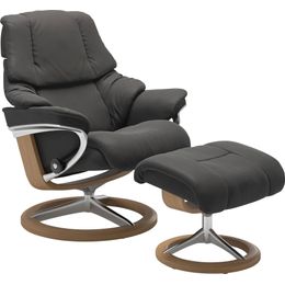 Relaxsessel stressless, B:92cm H:100cm T:80cm, grau, Leder BATICK: BATICK ist ein leicht korrigiertes, durchgefärbtes und genarbtes Möbelleder, bei