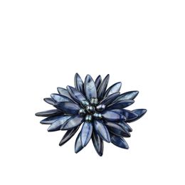 Damen Brosche "Fiore", blau, Collezione Alessandro, Glas, Broschen, in Blumenform