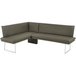 K+w Komfort & Wohnen Eckbank, H:86cm T:60cm, beige, K+W KOMFORT & WOHNEN, Esszimmer, Sitzbänke, mit Sattlernaht und schmaler Kufe, langer Schenkel rechts oder links