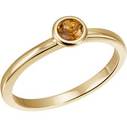 Firetti Damen Fingerring "Schmuck Geschenk Gold 375 Gold 585 Goldring Solit&auml;r", 58, Gelbgold 375, 1,8mm, gelb, Gelbgold 375, Fingerringe, mit